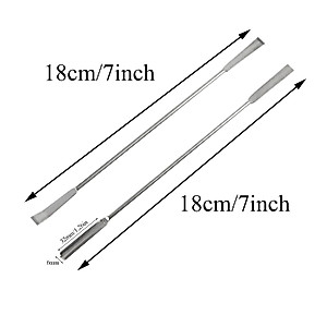 Meuey Lyot 5IN1 Double-Ended Micro lab Spoon Laboratory Equipment Half Round Flat end Scoop Sampler Stainless Steel Miniature Kitchen Spoon for Laboratory Powder metering