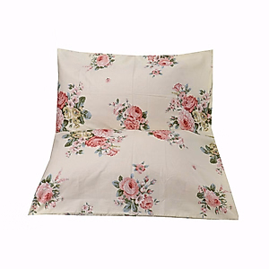 100% Cotton 600 Thread Count Pillow Case Set of 2, Standard Size Floral Pillow Covers for Sleeping, Breathable Easy to Wash