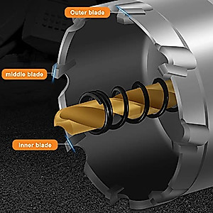 6-pc TCT Hole Saw Kit, Tungsten Carbide Tipped Hole Saws Heavy Duty for Stainless Steel Metal, Bit Size 3/4” 7/8” 1” 1-1/8” 1-3/8” 1-1/2”, with 6 Extra Pilot Drill Bits in Separate Storage Cases