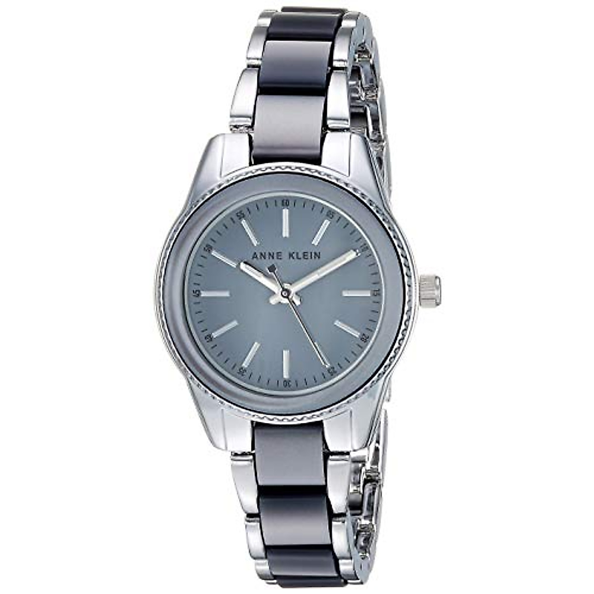 Anne Klein Women's Silver-Tone and Grey Resin Bracelet Watch