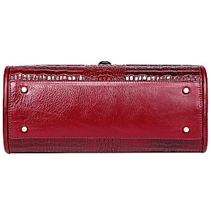 PIJUSHI Designer Shoulder Purses Crocodile Handbags for Women Leather Hobo Shoulder Bags (68022 Red)