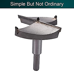 Hegebeck Forstner Drill Bit, 3.3" Wood Drilling Hole Saw Drill Bit, Carbide Tipped Drilling Cutter with 2/5inch Hex Handle, for Wood Plastic Plywood