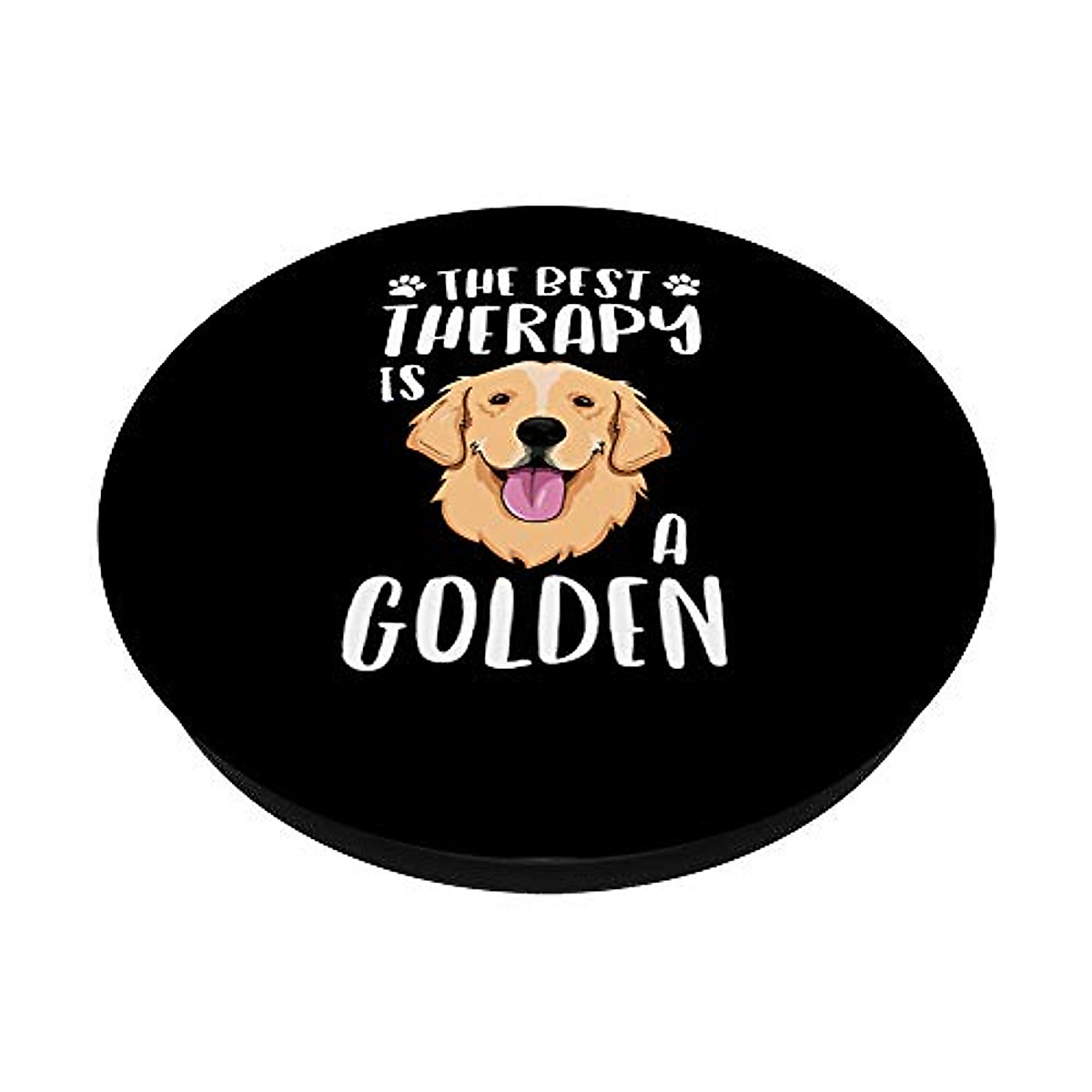The Best Therapy Is A Golden Retriever Dog Puppy Mom Mama PopSockets PopGrip: Swappable Grip for Phones & Tablets