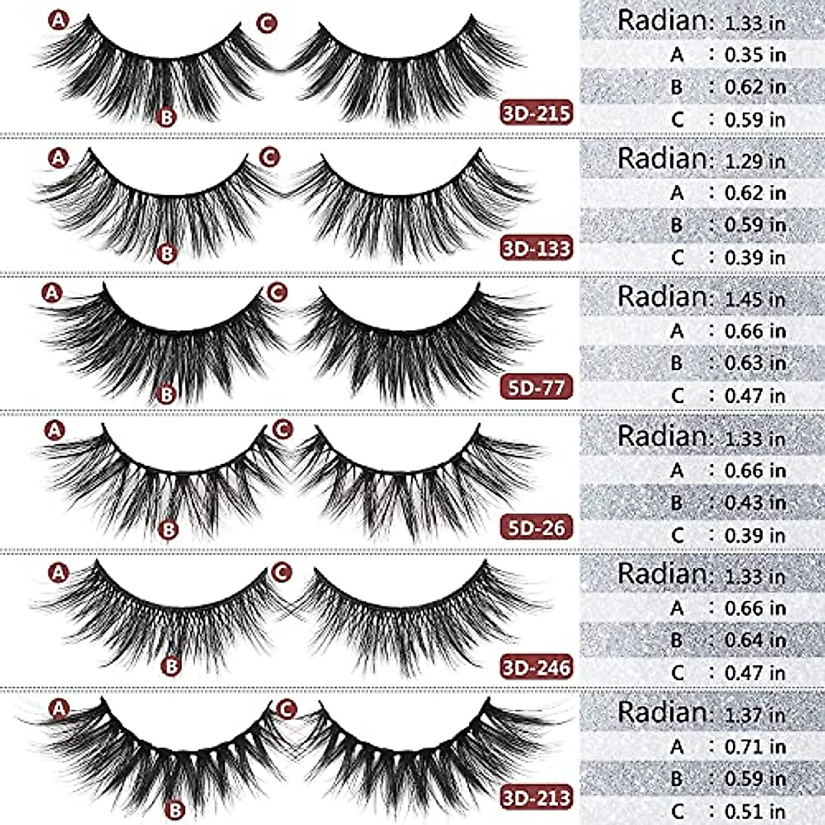 MAGEFY 30 Pairs 6 Styles Faux Mink Eyelashes, 16mm-20mm Lashes Natural Look to Dramatic False Eyelashes, Handmade Reusable Fake Eyelashes with Portable Boxes