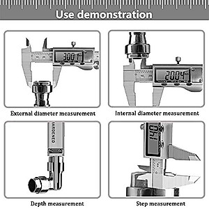 Electronic Digital Vernier Caliper, LOUISWARE Stainless Steel Caliper 150mm/0-6 inch Measuring Tools with Extra-Large LCD Screen, inch/Metric Conversion