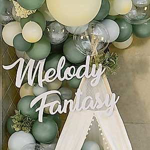 Balloon Garland Kit Double Stuffed Cream Sage Green Balloons Garland Arch Kit for Wedding Baby Shower Birthday Graduation Anniversary Party 5in 10in 20in 24in Balloons Kit Decorations