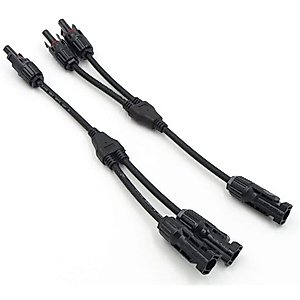 LINKPAL Y Branch Solar Panel 30A Cable Connector FFM MMF PV Wire T Splitter (1 Pair)