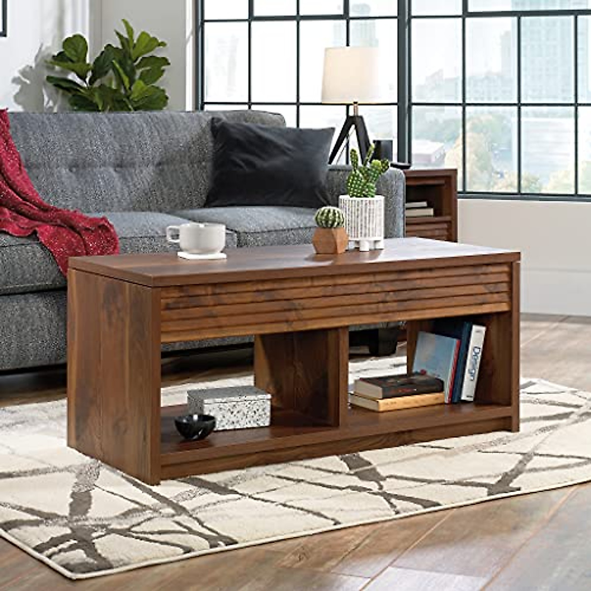 Sauder Harvey Park Lift-top Coffee Table, L: 42.953" x H: 18.976" x W: 19.134", Grand Walnut Finish