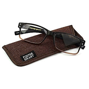 Foster Grant mens Thomson Glasses Reading Glasses, Brown/Transparent, 59 mm US