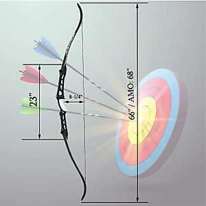 SinoArt 68" Metal Riser Takedown Recurve Bow Adult Archery Competition Athletic Bow Weights 20-36Lbs Right Handed Archery Kit (26Lbs, Black)
