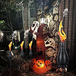 6 Pack Metal Citronella Torches DIKAIDA,Light Torches Garden for Outside 60 inch Flickering Flame Citronella Outdoor Light Torch,Metal Torches for Outside, Camping Patio Pathway Table Torch(Jet Black)