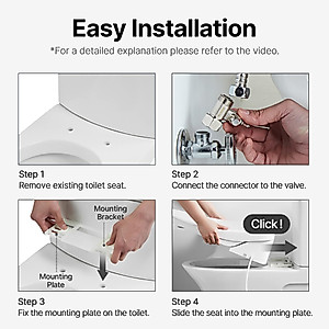 SK magic BID-018D Electric Bidet Toilet Seat Elongated| Adjustable Warm Water, Warm Air Dryer| 360° Self-Cleaning Nozzle| Easy Installation| Heated Toilet Seat