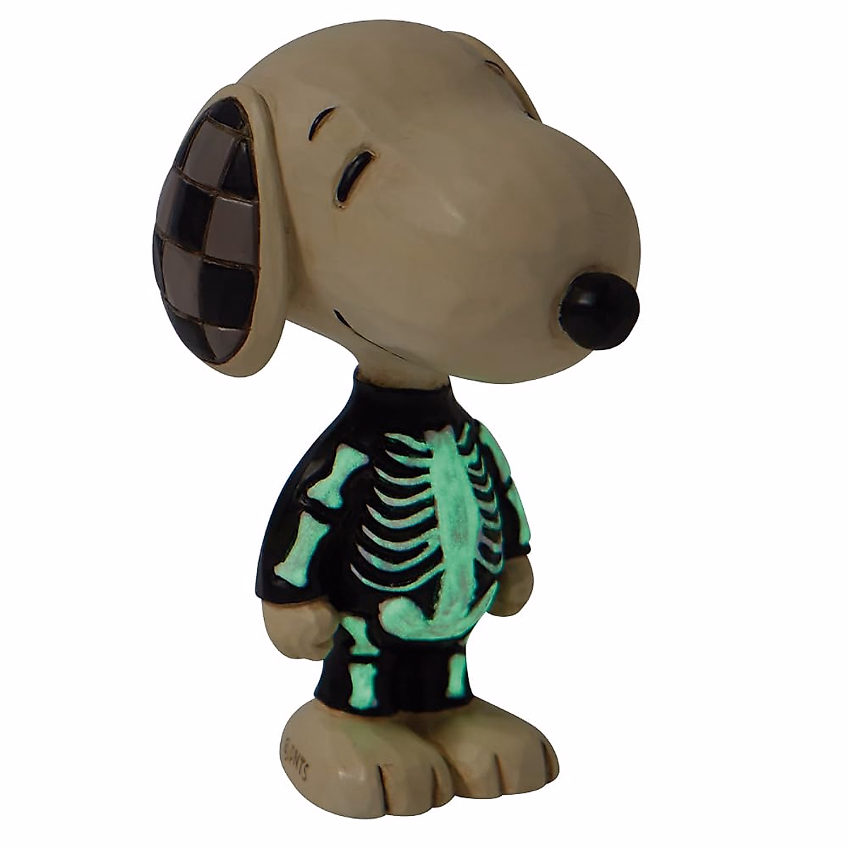 Enesco Peanuts by Jim Shore Halloween Collection Snoopy Dressed as a Skeleton Miniature Figurine- Resin Hand Crafted Painted Collectible Peanuts Snoopy Mini Figurines Home Decor Statue, 3.25 Inch