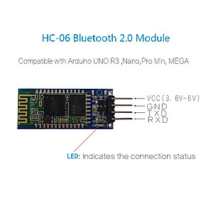 DSD TECH HC-06 Bluetooth 2.0 SPP Wireless BT Module for UNO R3 Nano (Basic Version)