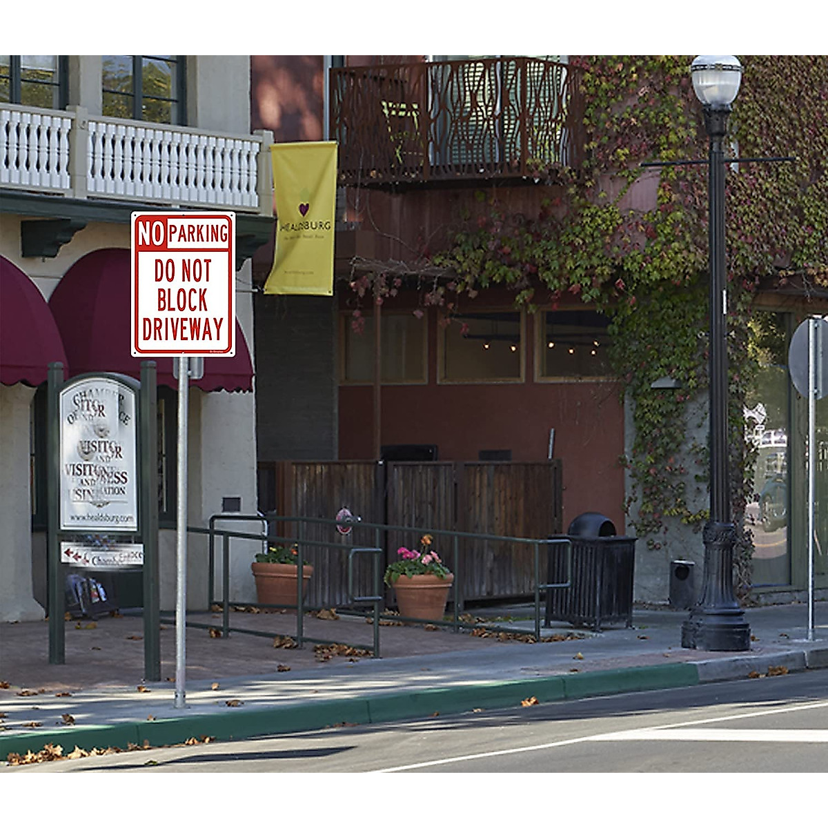 No Parking Sign Do Not Block Driveway Sign, (2 Pack) 10 x 14 Inches Rust Free Aluminum Metal Sign, UV Protected Weather Resistant Durable In Easy to Mount