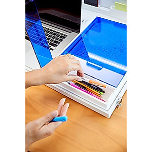 Worky 15-in-1 Home Office Portable Workstation Desk with Built-in Storage, 3.5" D x 26" W x 16.5" H, 14 Lbs, White