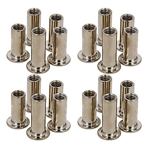 MroMax M6x17mm Nickel Plated Iron Insert Nut Rivet Hex Socket Head Nuts Screw Post Mounting for Furniture Installation Nickel Tone 20Pcs