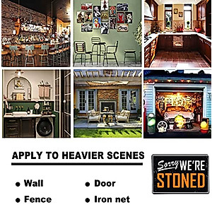 Fmcmly Sorry We're Stoned Sign Funny Metal Tin Signs Home Bar Man Cave Garage Farmhouse Diner Dormitory Cafe Wall Decor Art Poster 8x12 Inch