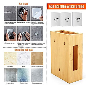 Libreshine Extra Large Grocery Bag Organizer Under Sink, Plastic Bag Holders for Grocery Bags Cabinet, Bamboo Grocery Bag Holder Wall Mount