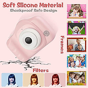 QSYY Children's Camera 40MP Digital 3.5 Inch Large Screen 1080P Video with 32GB SD Card 3-10 Year Old Camera Gift (Pink)