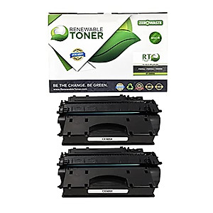 Renewable Toner Compatible High Yield MICR Toner Cartridge Replacement for HP 05X CE505X Laser Printers P2055d P2055dn P2055X (Pack of 2)
