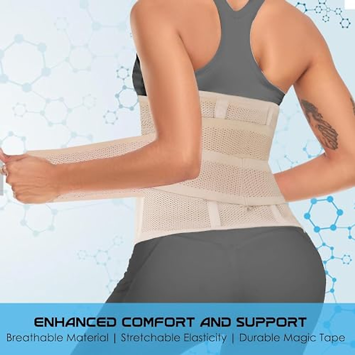 Postpartum Belly Wrap Postpartum Belly Band, Abdominal Binder Postpartum Essentials Post Surgery Belly Support Belt(Small/Medium, 2-Beige)