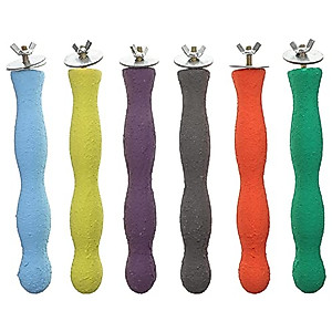 TEHAUX Parrot Toys Bird Perch, Parrot Perch Stand Toy 20cm Bird Cage Perch (Random Color) Bird Cage Accessories