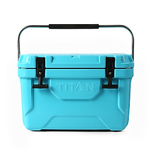 Titan Hard Ice Chest Cooler with Microban Protection - 20 Quarts (30 Can) Arctic Zone Cooler with Deep Freeze Insulation - Blue