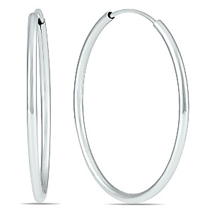 25MM Endless Hoop Earring in 14k White Gold