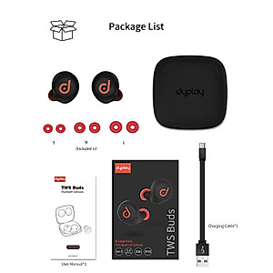 dyplay Wireless Earbuds Bluetooth 5.0 True Wireless Headphones in-Ear Stereo USB-C Quick Charge Waterproof TWS Wireless Earbuds with aptX 3D Stereo Sound,Single Mode Touch Control and CVC 6.0 Mic