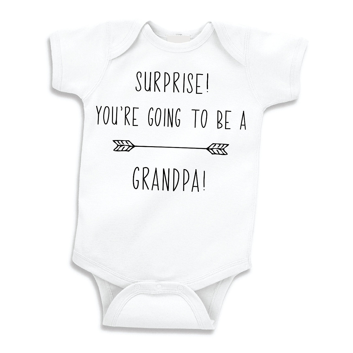 Bump and Beyond Designs Baby-Girls Suprise Pregnancy Announcement to Grandpa Newborn Leotard White, 0-3 Months