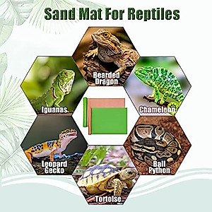 Tfwadmx 2 Pack Reversible Reptile Carpet, 39’’ x 20’’ Terrarium Bedding Substrate Liner Lizard Soft Mats Reptile Cage Mat Supplies and Tongs for Bearded Dragon Tortoise Leopard Gecko Snake