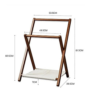UXZDX Solid Wood Floor Clothes Rack Storage Rack Japanese-Style Multifunctional Household Indoor Bedside Folding Clothes Hanger