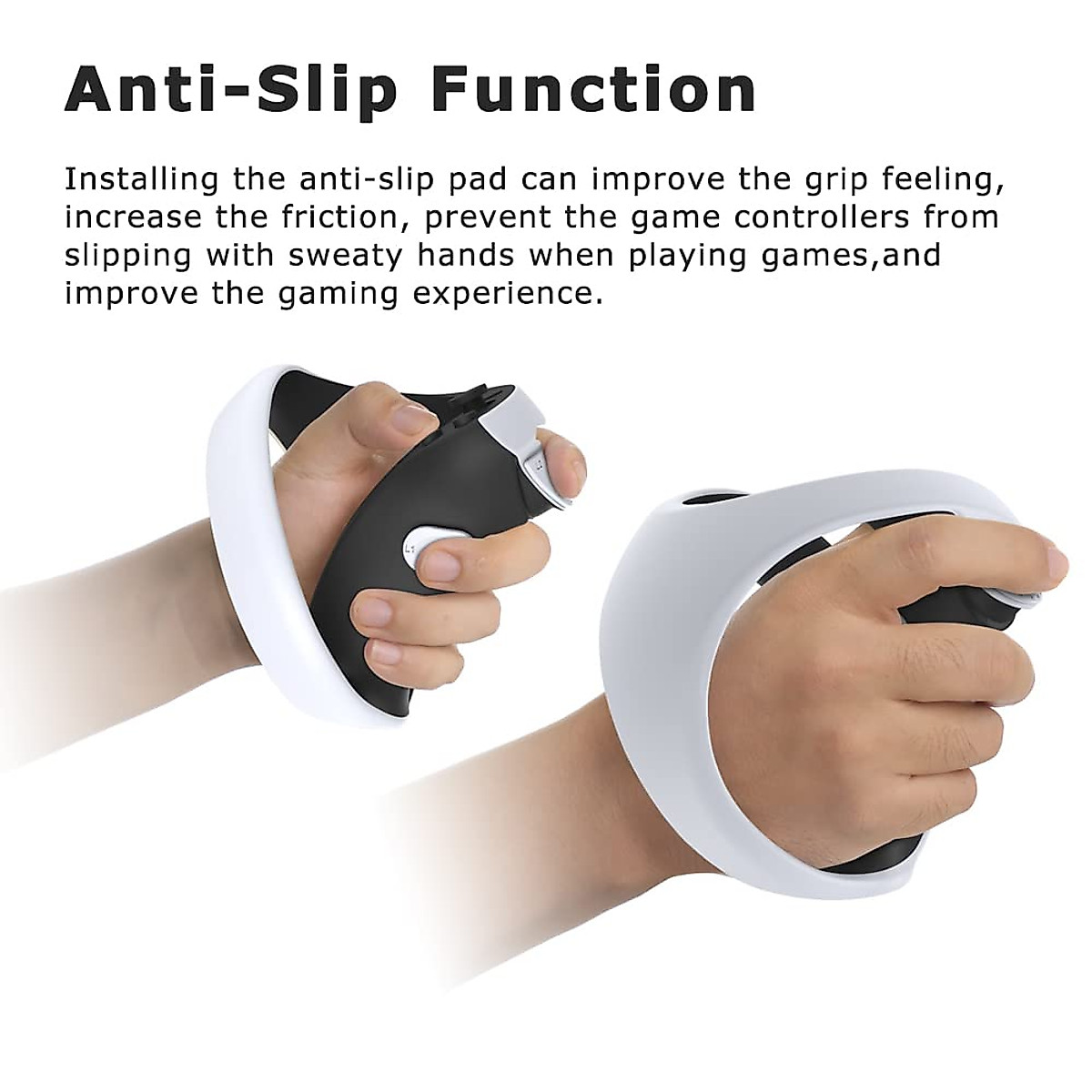 【8 PCS Set】PS VR2 Controller Silicone Anti-Slip Pad L/R Set + VR Headset Lens Cover Protective Compatible with PS VR2 Protective Accessories