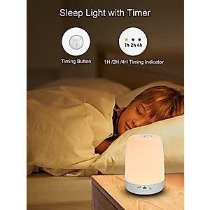 YYDSKIT Night Light for Kids Baby Nursery 200hrs Rechargeable Touch 3Dimming 5Color Changing Lamp 3Timers Portable