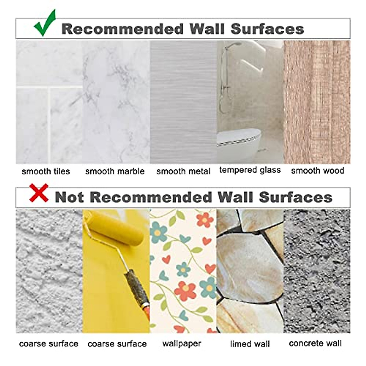 Prasacco 8 Pcs Shower Shelf Adhesive Hooks, Shower Caddy Adhesive Replacement, Strong Adhesive Hooks for Shower Corner Shelf Basket