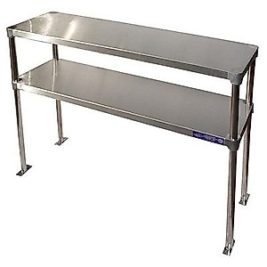 Stainless Steel Adjustable Double Over Shelf 14" x 48" NSF ADBS14X48