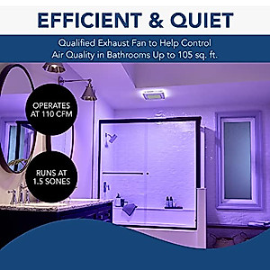 Broan-NuTone SPK110RGBL ChromaComfort Bathroom Exhaust Fan with Sensonic Bluetooth Speaker and LED Light, White