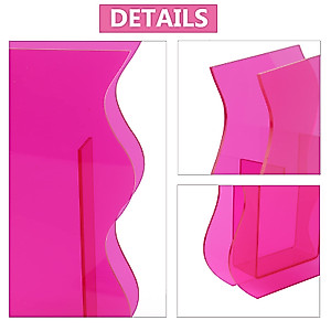DaizySight Acrylic Flower Vase for Aesthetic Room Decor, Irregular Curvy Wave Plastic Decorative Vase for Bedroom, Living Room Table - Pink Wave