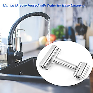 Pastry Pizza Roller, Smooth Non Stick Stainless Steel Rolling Pin Time-Saver Pizza Dough Roller for Home Kitchen Baking Cooking, H Shape Rolling Pins