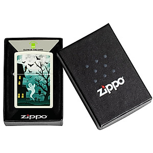 Zippo Spooky Design Glow in The Dark Green Pocket Lighter