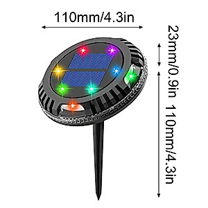 Led Solar Power Buried Light-Waterproof Under Ground Lamp Outdoor Way Garden Deckcolor,Easy to Install,Perfect Lights for Your Front Road, Garden (B Coloured Light)
