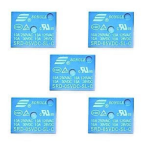 Comimark 5Pcs Original SONGLE SRD-12VDC-SL-C Mini Power Relay T73-12V 10A 12V 5 Pins