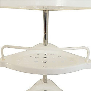 CNCEST 4 Tier Bathroom Shower Storage Shelf Corner Shower Caddy Tension Pole Rust Proof Telescopic Rod Storage Rack Organizer Corner Shower Organizer