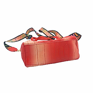 HUAI CHAO Fashion Crossbody Bag for Women Girls Cute Gradient Color Handbag Funny Crocodile Print Leather Purse Red, Ht-80