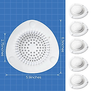 Gitohoni Hair Catcher Shower Drain, Durable Silicone Drain Strainers for Bathtub, 5 Packs Pop-up Drain Protector with Sucker for Kitchen Sink Bathroom Tub