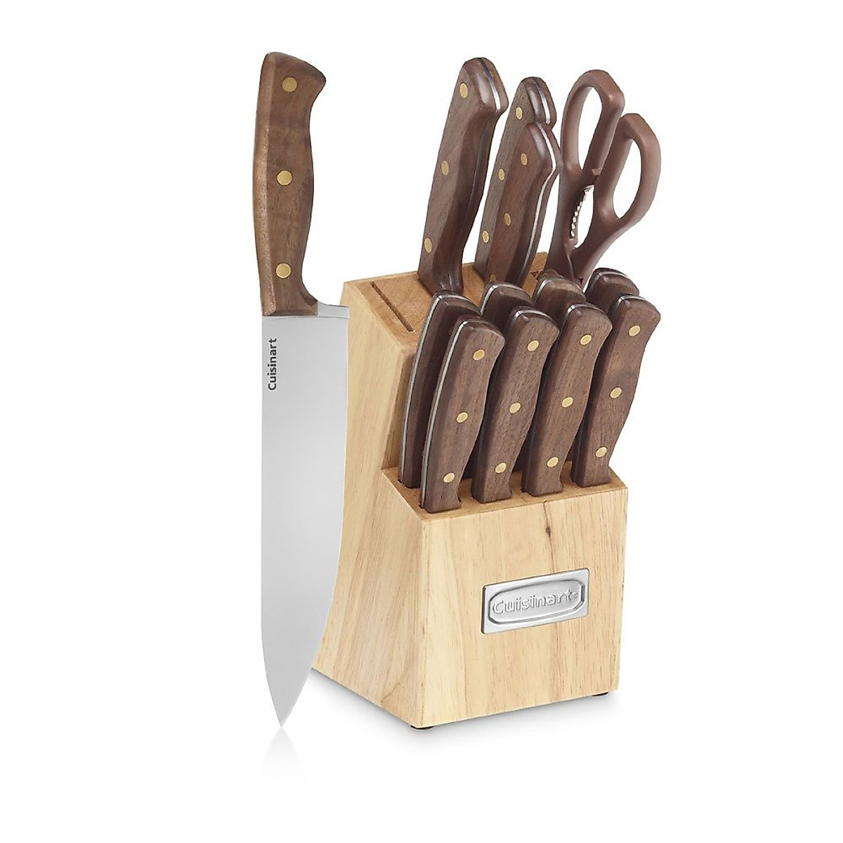 Cuisinart C55W-14PCB Advantage Cutlery 14-Piece Triple Rivet Walnut Knife Block Set