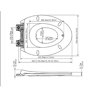 Elongated Toilet Seat with Built-In Potty training Seat, Slow-Close Hinges, No-Slam Technology, Quick Removal for Easy Cleaning, Detachable Toddler Seat, White