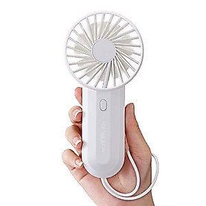 SmartDevil Portable Handheld Fan, Mini Dual-Bladed Hand Fan, 4000mAh Small Personal Rechargeable Battery Operated Fan, Powerful Wind, 3 Speed Adjustable, Hand Held Fan For Outdoor, Travel (White)
