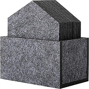 Urbanstrive Eco-Friendly 100% Biodegradable Coasters with Holder, Set of 10, Absorbent Felt Coasters for Drinks Bar Home, 4 Inch (Grey Hexagond)